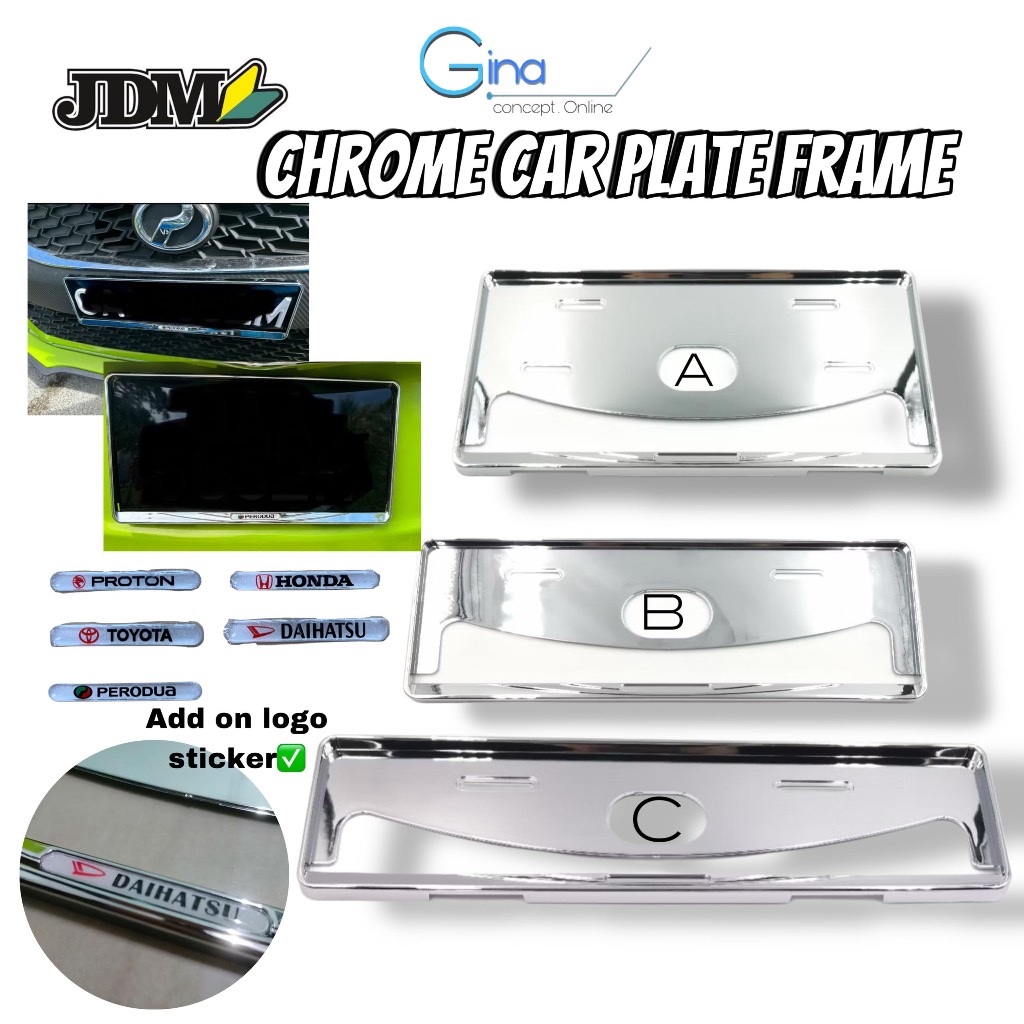 3 SIZE JDM CHROME DAIHATSU COVER JAPAN ABS CAR PLATE FRAME CAR PLATE ...