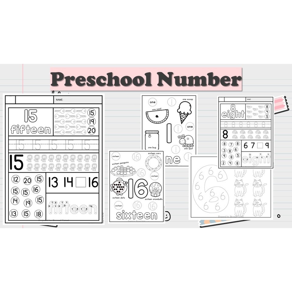 [PRE279] 51 pages Preschool Number Learning Worksheet for Pre-school ...