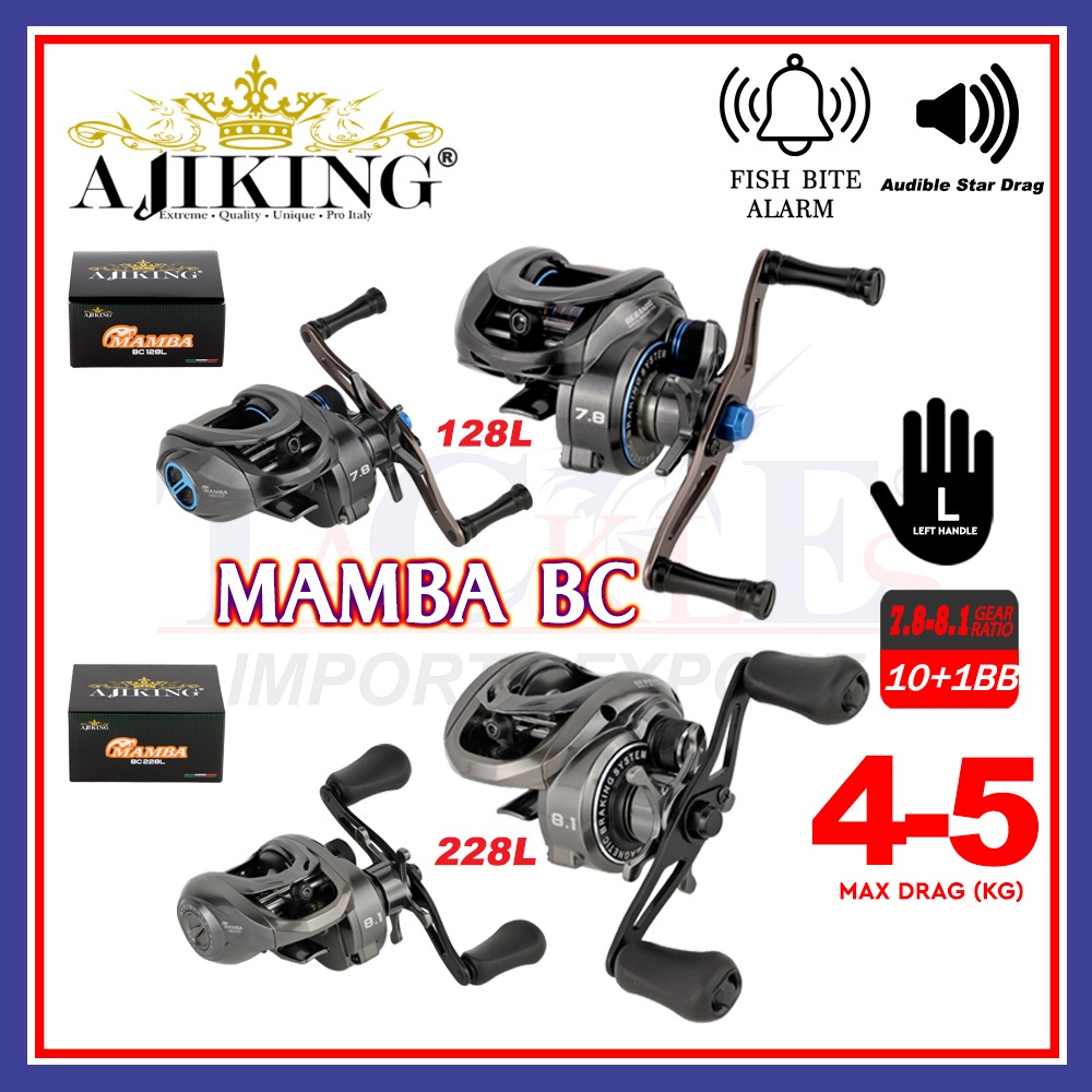 Ajiking Mamba BC 128L/228L Mesin Pancing Baitcasting (Max Drag 4-5kg ...