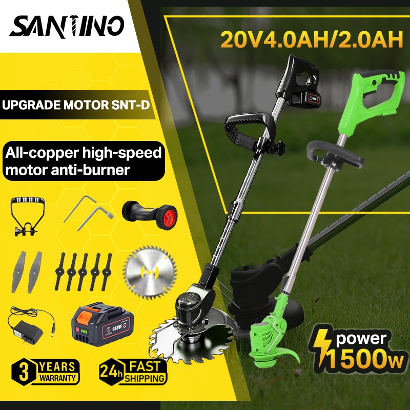 SANTINOmesin rumput bateri cordless lawn mover grass cutter machine ...