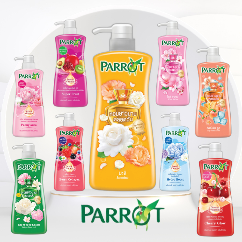 Parrot Shower Cream Jasmine / Unique Botanical / Berry Collagen / Hydro Boost / Peach Cool ...