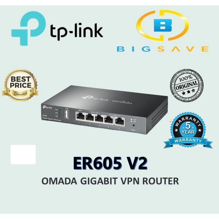 TP-LINK ER605 V2 OMADA GIGABIT VPN ROUTER | Shopee Malaysia