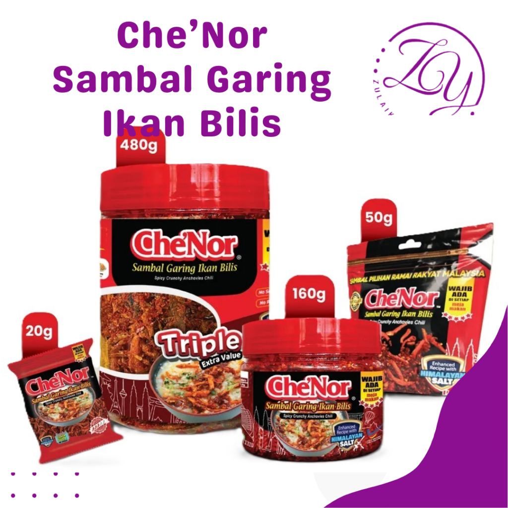 Che' Nor Sambal Garing Ikan Bilis (50g / 160g / 480g) | Shopee Malaysia