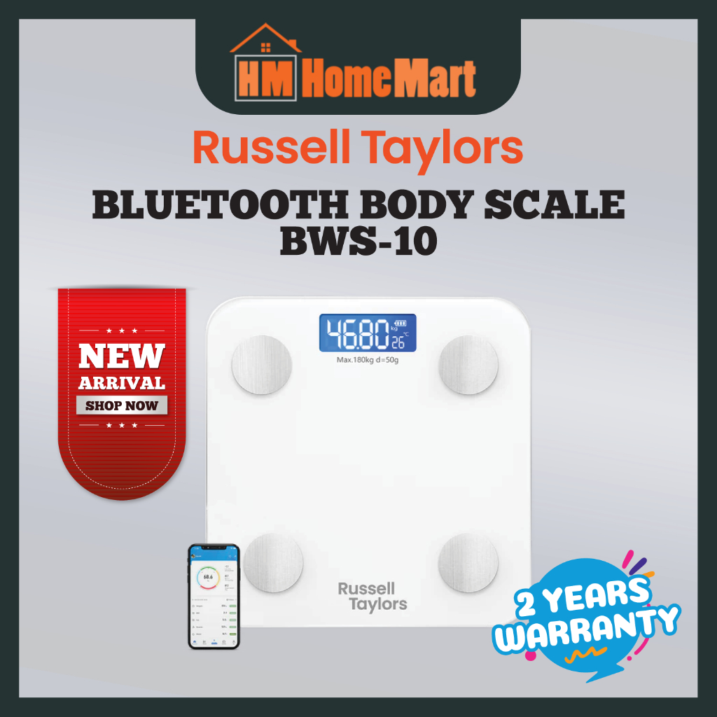 RUSSELL TAYLORS Bluetooth Body Fat Weighing Scale BWS-10 (2 Year ...