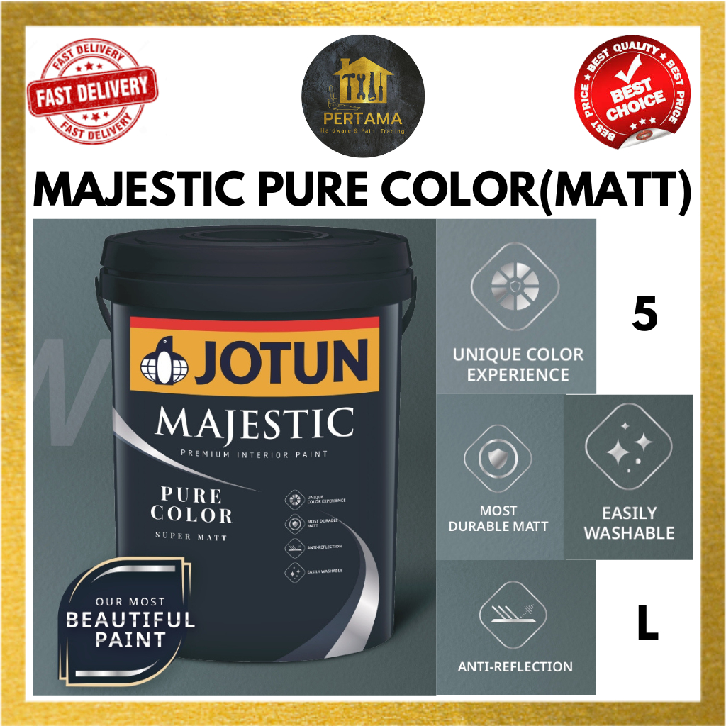 5L JOTUN MAJESTIC PURE COLOR SUPER MATT (MOST BEAUTIFUL INTERIOR PAINT ...