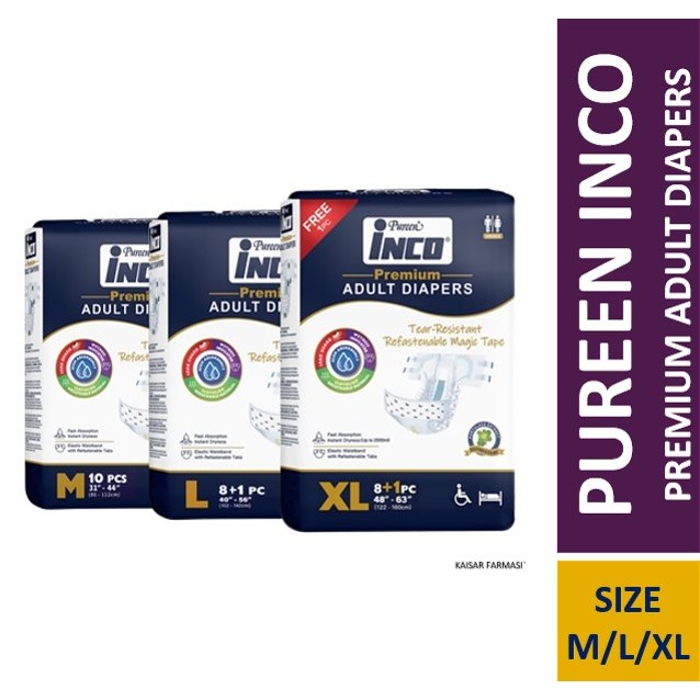PUREEN INCO PREMIUM ADULT DIAPERS SIZE M/L/XL | Shopee Malaysia