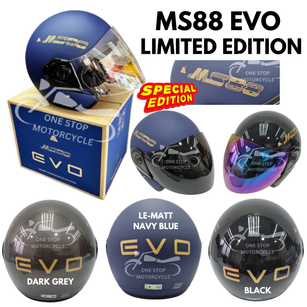 LIMITED EDITION MS88 EVO New Helmet Motorcycle with Visor Standard Size ...