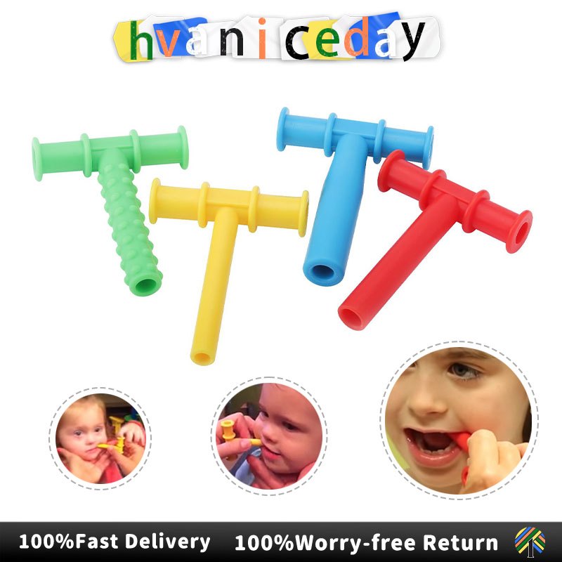 Four Stages Chewing Tube T-shaped Teether Oral Muscle and Tongue ...