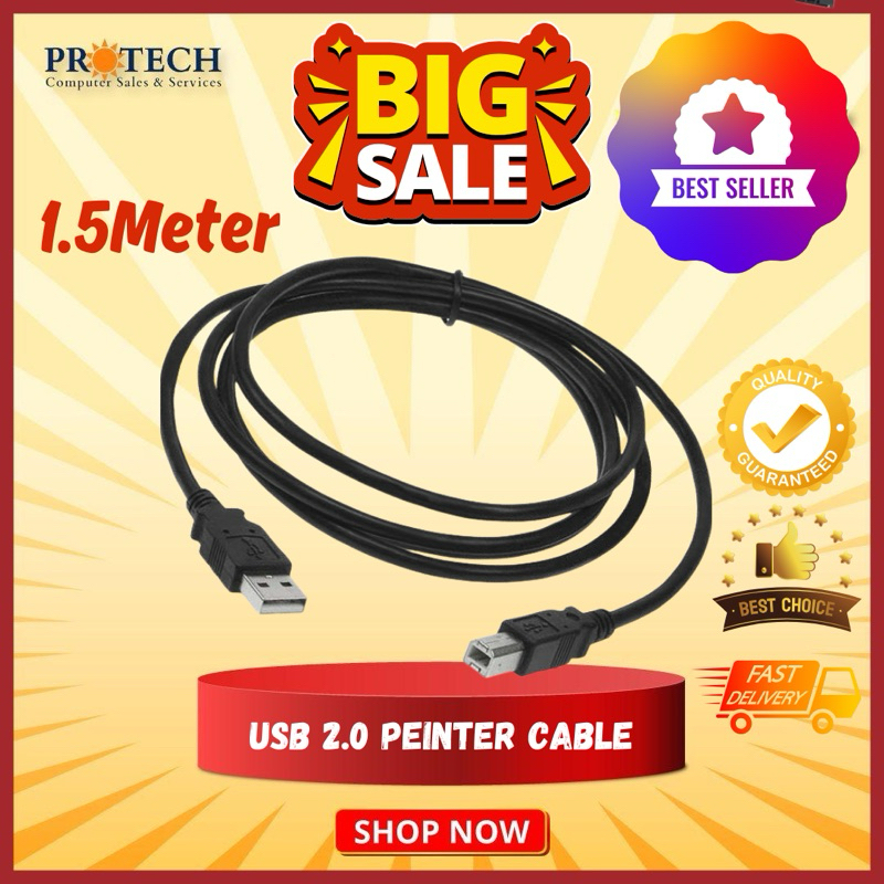 High Speed USB Printer Cable for Canon Epson HP Brother Printer ...
