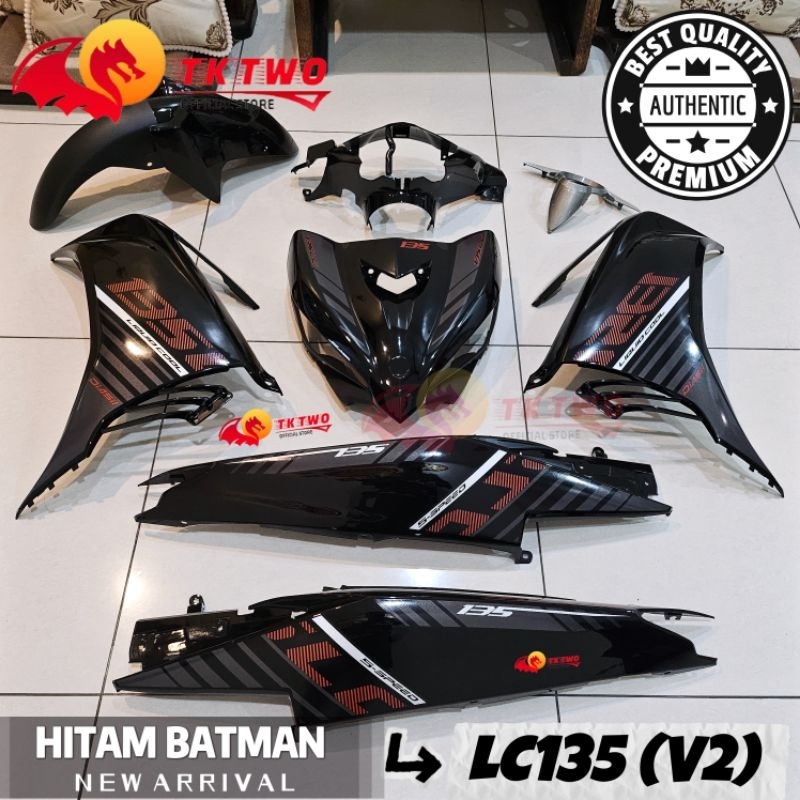 LC135 V2 cover set HITAM Batman with Horn Panel Black Batman Series ...