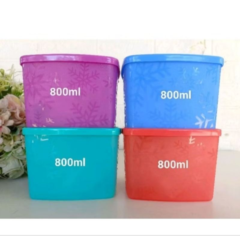 TUPPERWARE SNOWFLAKE SQUARE ROUND 800ML ( 1 PIECE) | Shopee Malaysia