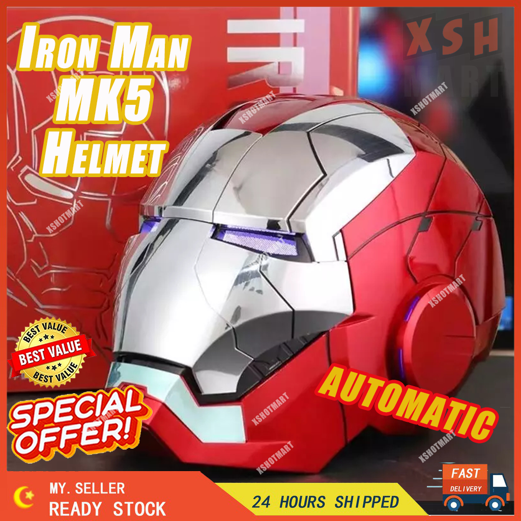 Marvel League AUTOking MK5 1:1 IRON MAN HELMET mark5 MK5 WEARABLE ...