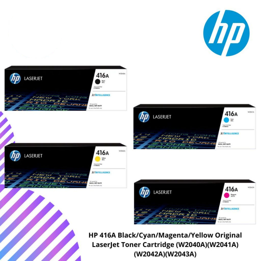 HP 416A Black/Cyan/Magenta/Yellow Original LaserJet Toner Cartridge ...