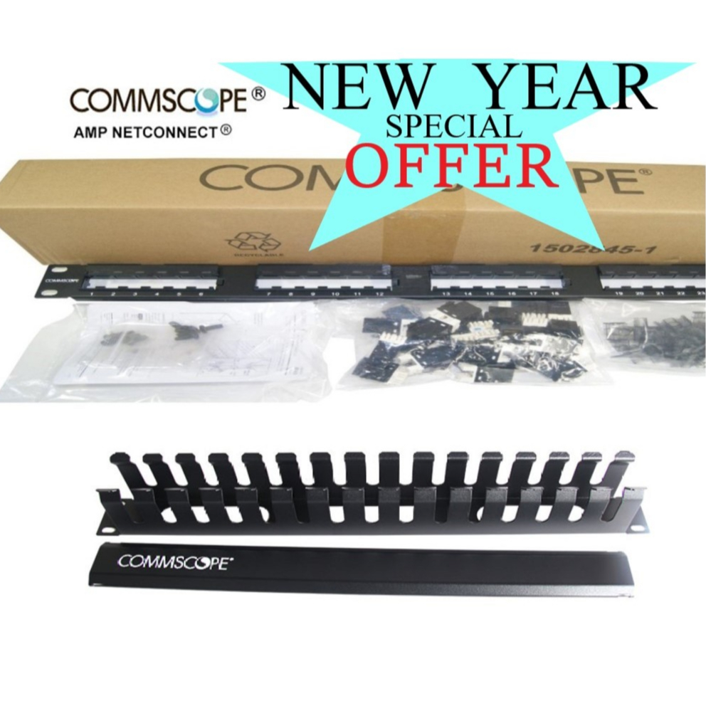 Commscope CAT6 Patch Panel 24 port (Category 6 ) With Cable Management ...
