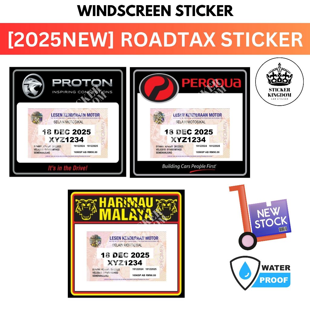 2024 New Small Universal Car Road Tax Roadtax Sticker Perodua Proton ...