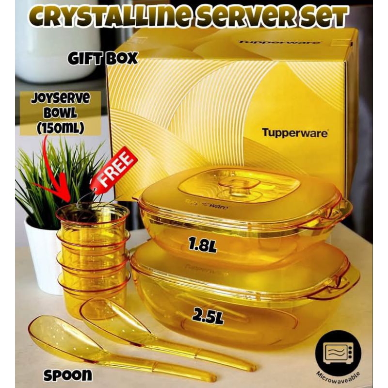 Tupperware Crystalline Rice Server 2.5L (1 pc) or Server Set (1.8L +2 ...