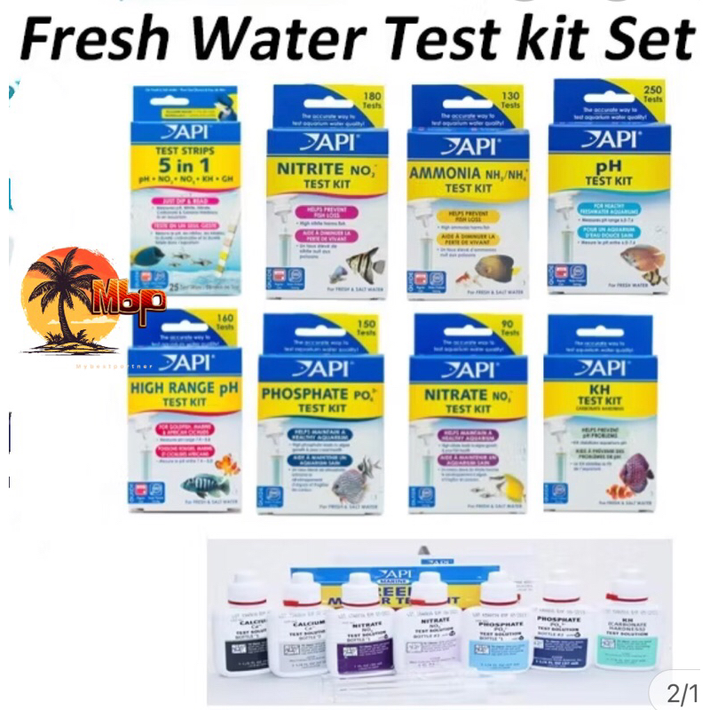 API Water Test Ammonia Nitrate Nitrite Phosphate KH Ph Test Strips ...