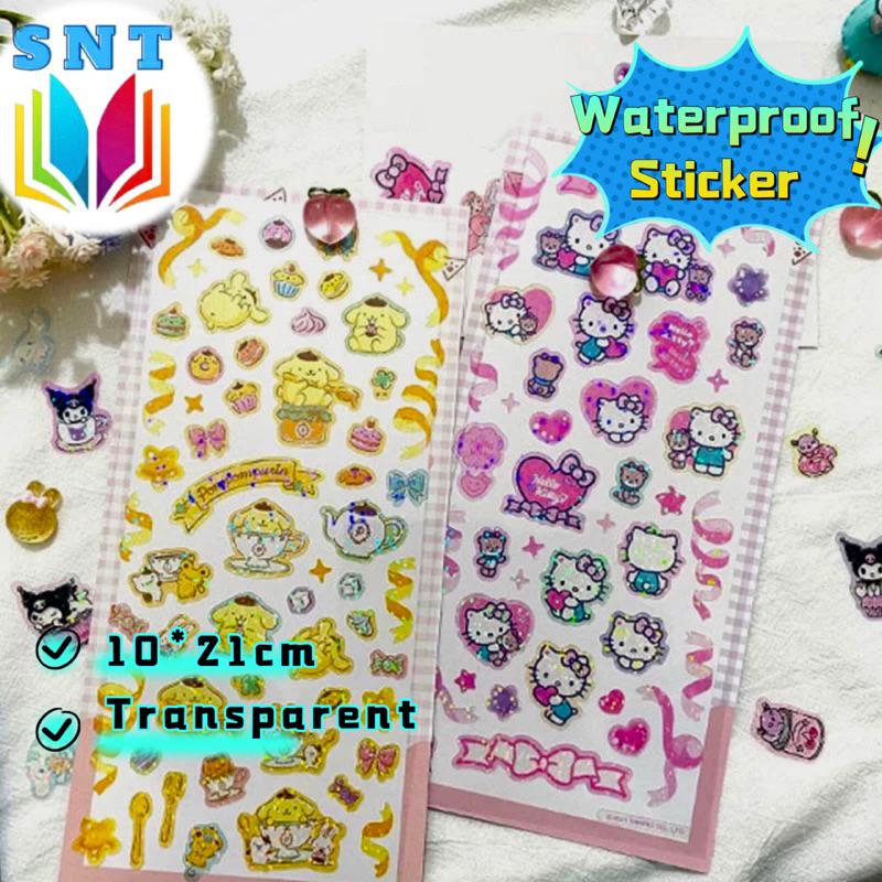 Transparent Sticker KT Pompompurin Laser Sticker Sanrio Decoration ...