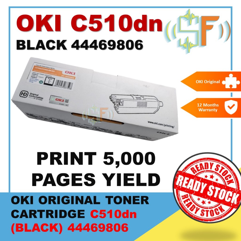 Original OKI 44469806 Black Toner Cartridge C510dn for OKI Color Laser C510 C510dn C530 C530dn ...