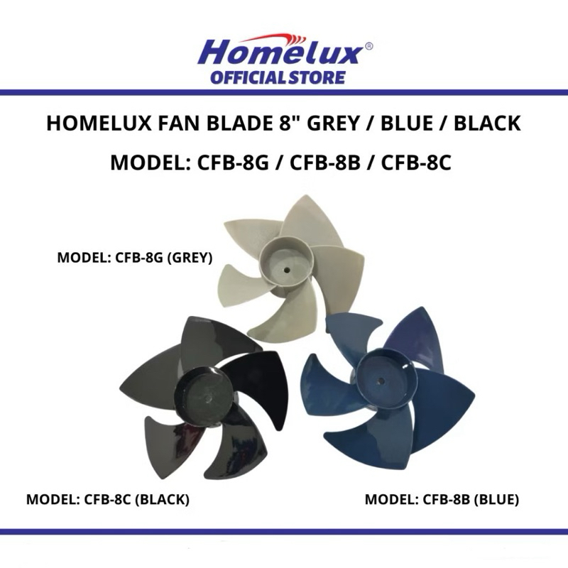 HOMELUX CFB-8 Fan Blade 8”/Stand Fan Blade 8”/HSF-108PW Fan Blade Spare ...