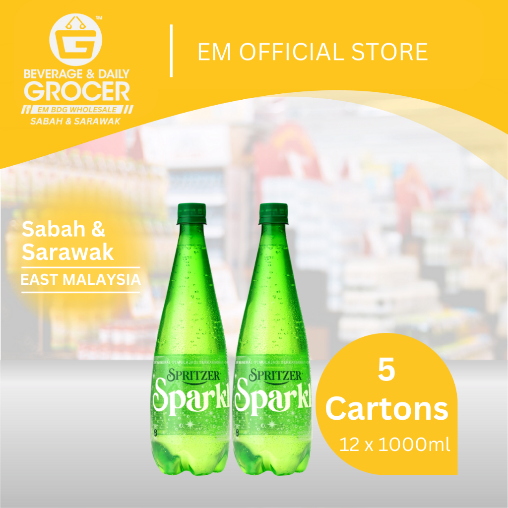 Spritzer Sparkling Natural Mineral Water 12 x 1Lit | Shopee Malaysia