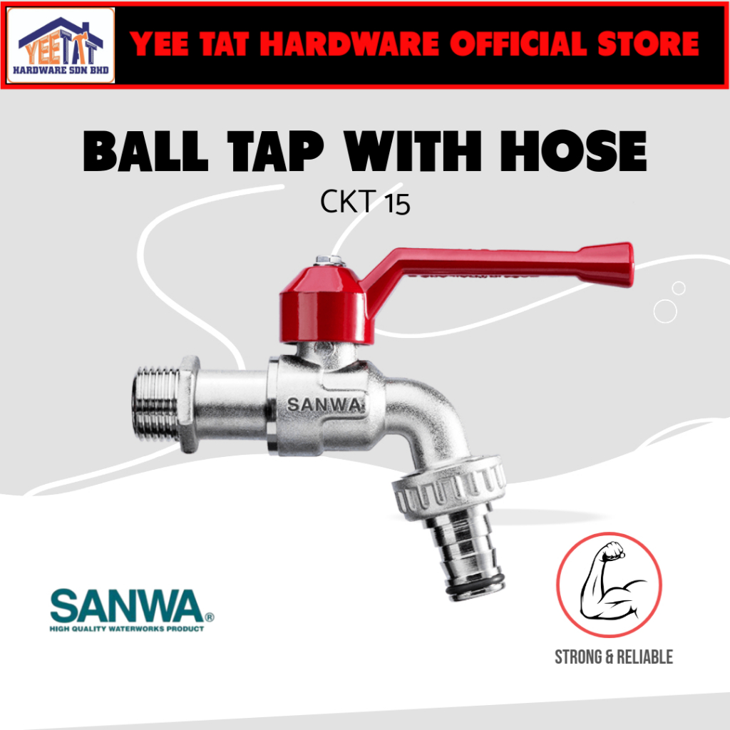 [ SANWA ] RED HANDLE WASHING MACHINE TAP/UNION TAP/LEVER HANDLE TAP ...