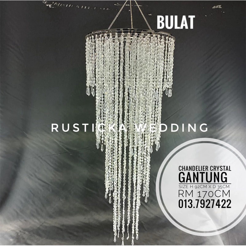 Design 7 Chandelier Crystal Gantung Manik / Hanging Crystal Wedding Lamp Home Decoration Lampu ...
