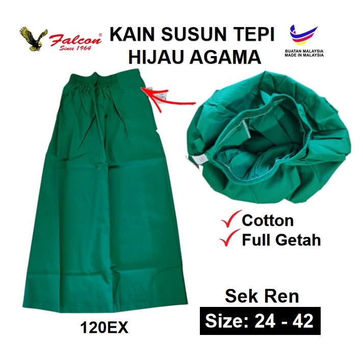Kain Susun Tepi Hijau Agama Sekolah Rendah Full Getah (Cotton) 120EX ...