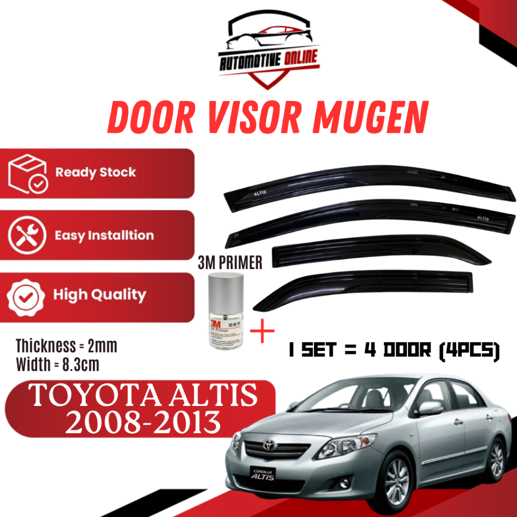 Toyota Altis 2008-2013 (4pcs/set) Door Visor Mugen Style Air Press ...
