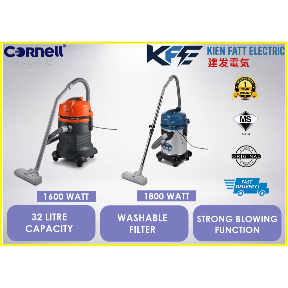 Cornell 3-In-1 Vacuum Cleaner 32 Litre Tank Capacity 1600 Watt Power ...