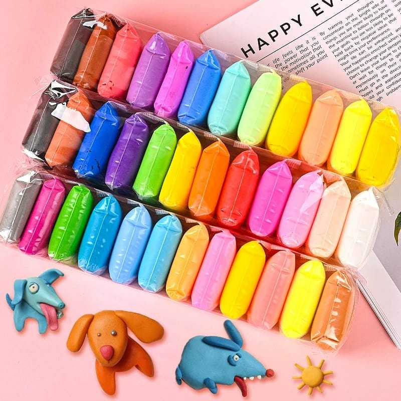 Ultra Light Clay 12 Color 24 Color Rubber Clay Air Dry Clay Set Non ...