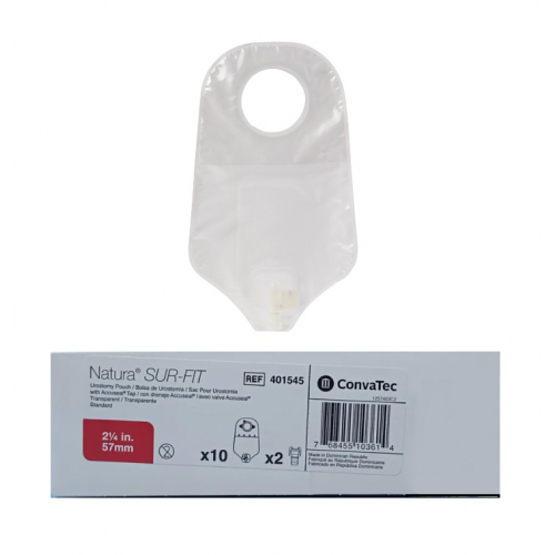 Convatec Sur-Fit Natura Urostomy Pouch Transparent 57mm 10's 1 Box ...