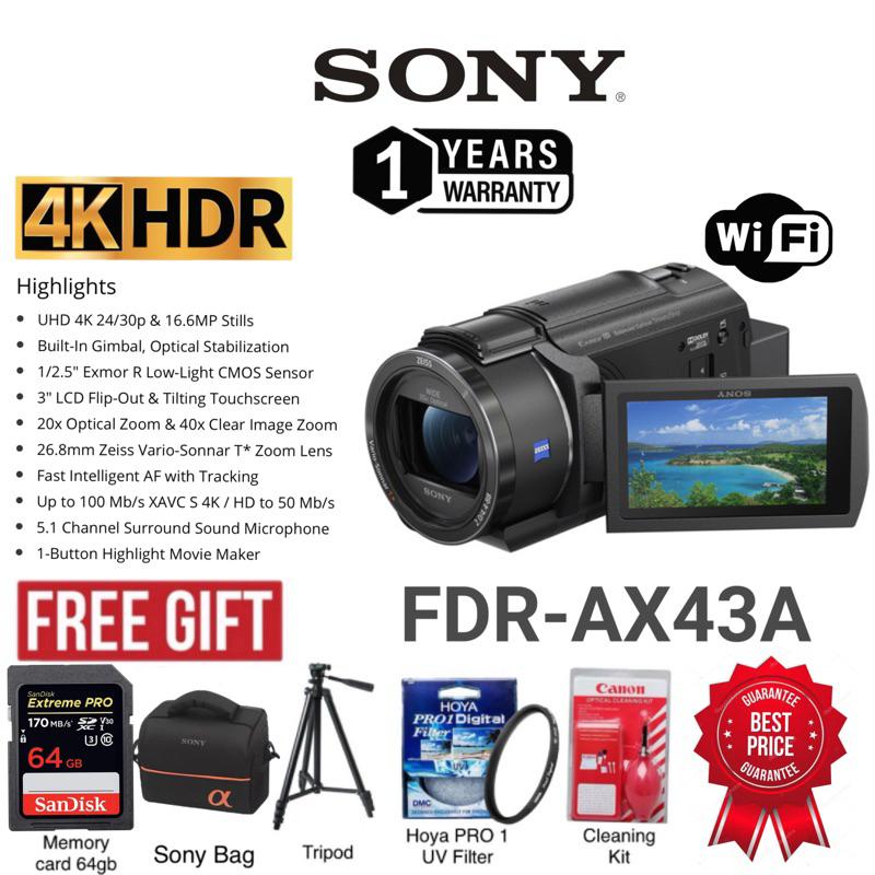 (READY STOCK)SUPER PROMO SONY FDR-AX43A AX43A SONY HANDYCAM VIDEO ...