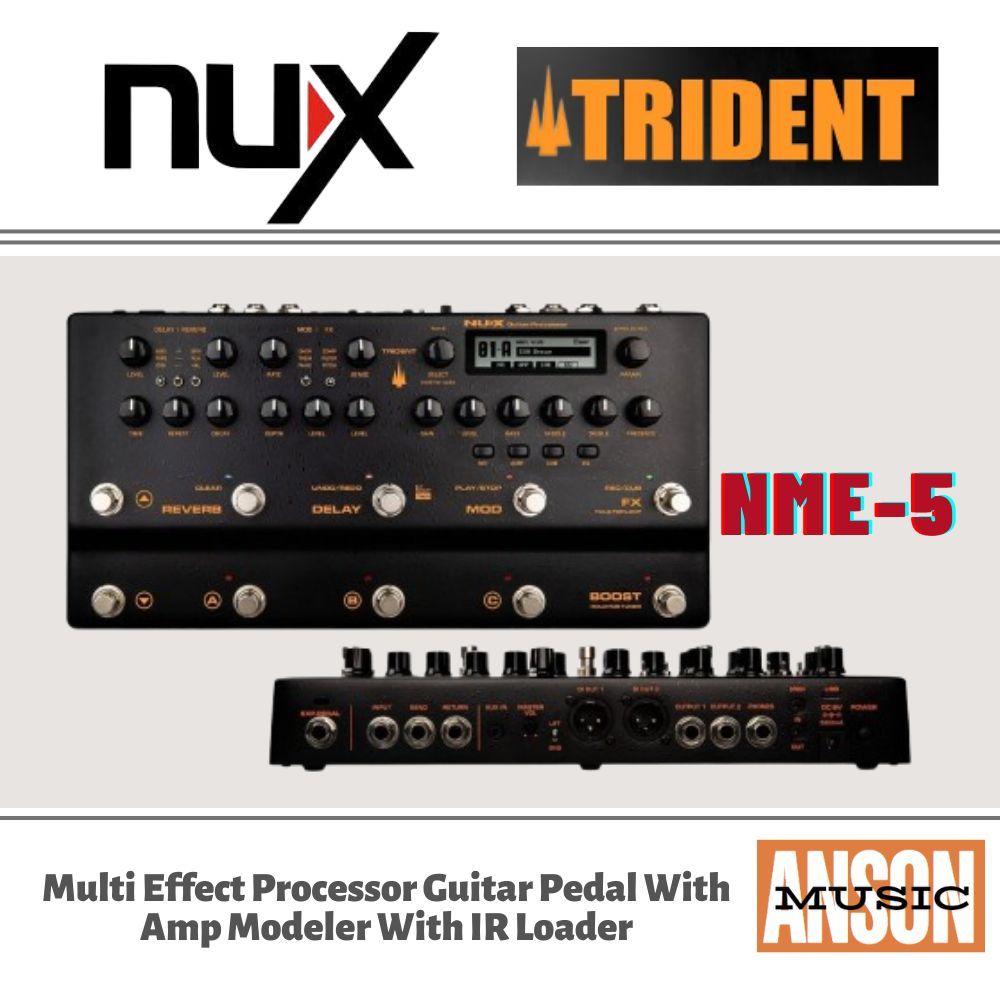 NUX Trident NME-5 Multi Effect Processor Guitar Pedal With Amp Modeler ...