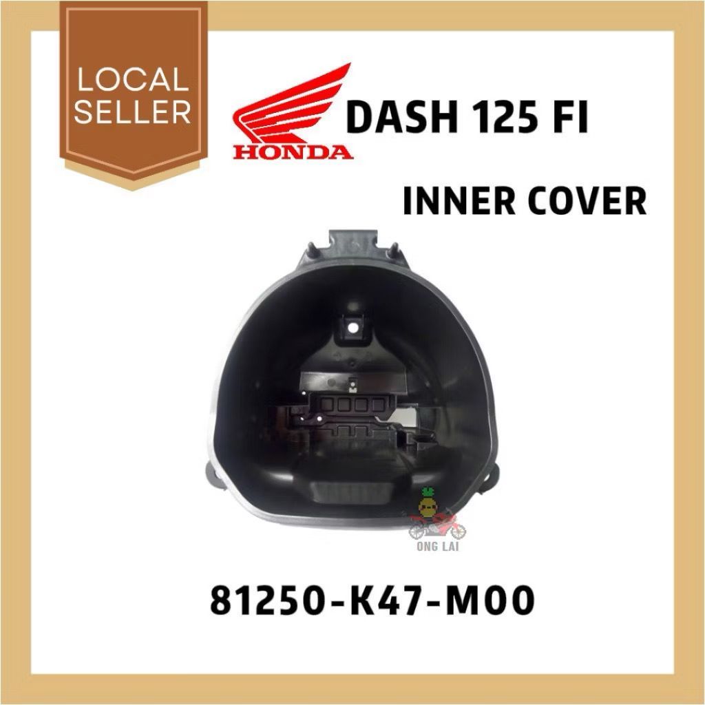 HONDA DASH 125 FI V1 V2 LUGGAGE BOX 81250-K47-M00 ORIGINAL INNER COVER FULL SET KAVER HITAM DASH ...