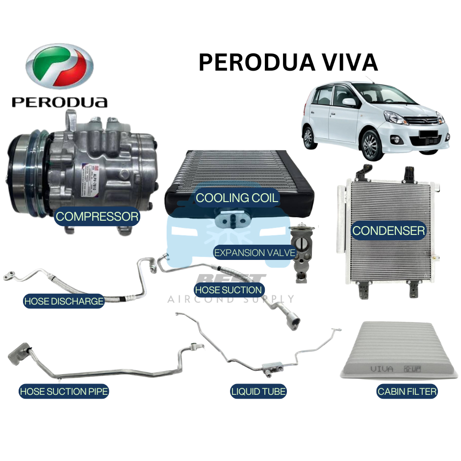 SET Perodua Viva Aircond Compressor Local , Valve Sanden Original ...
