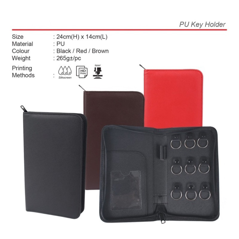 PU Key Holder with Multiple Key Rings (9 key rings) | Shopee Malaysia