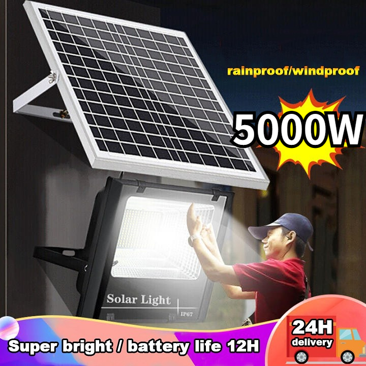 READY STOCK Solar Light 5000W lampu Solar outdoor lighting LED Solar ...