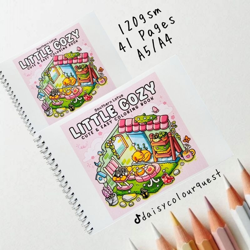 Little Cozy Cute & Easy Coloring Book | Shopee Malaysia