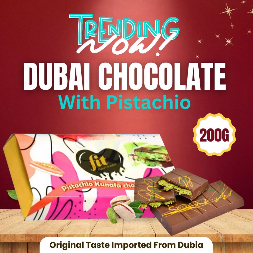 FIT CHOCOLATE DUBAI 200 g, CHOCOLATE BAR VIRAL, CHOCOLATE KUNAFA ...