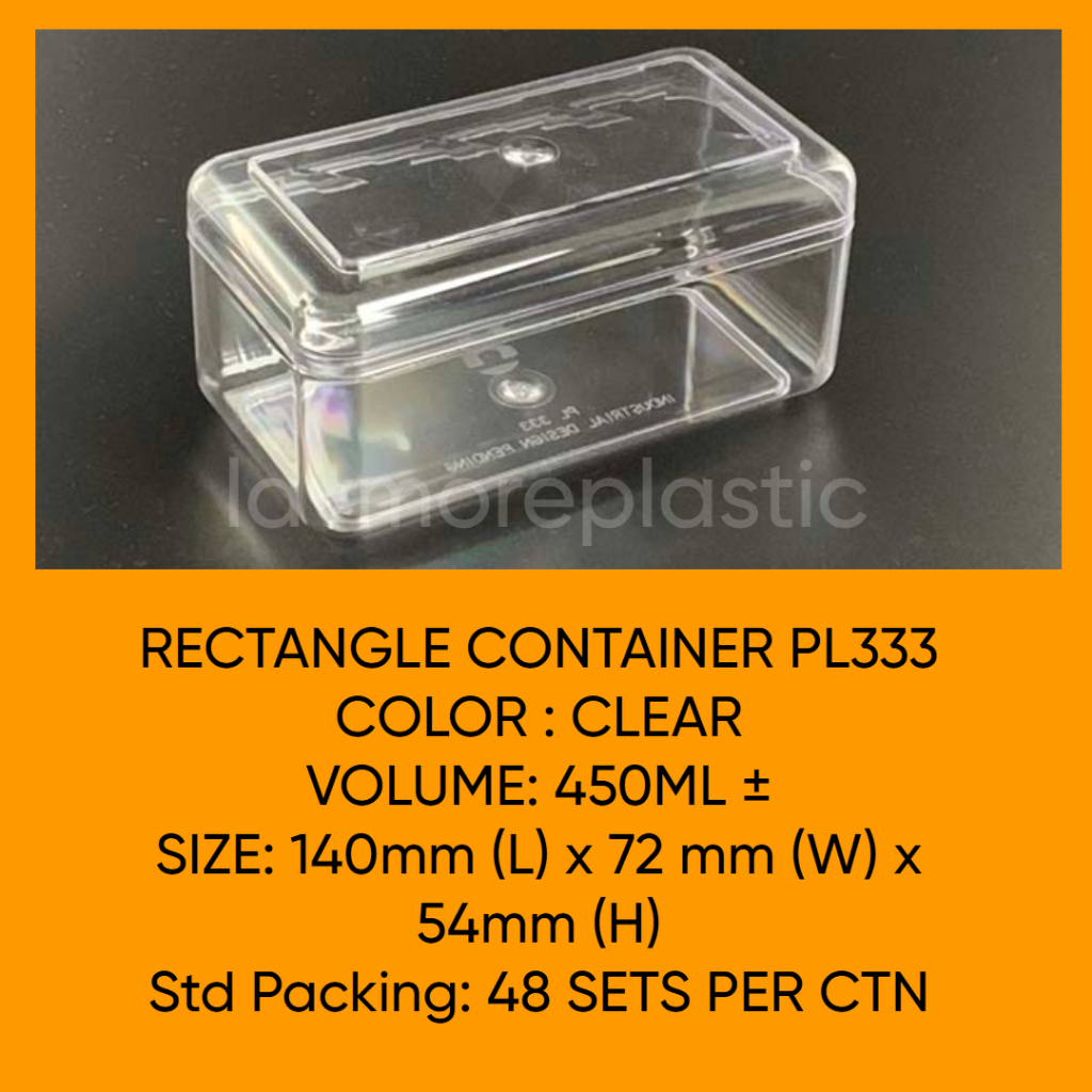 CTN/PL333 + Wrap Bekas plastik bentuk petak panjang/Rectangle Shape ...