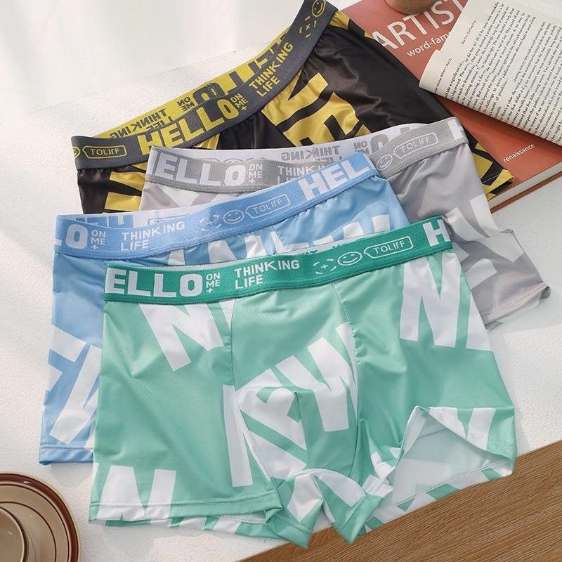 NEW Boxer Men Ice Silk Underwear Korean Styles Licin Seluar Dalam ...