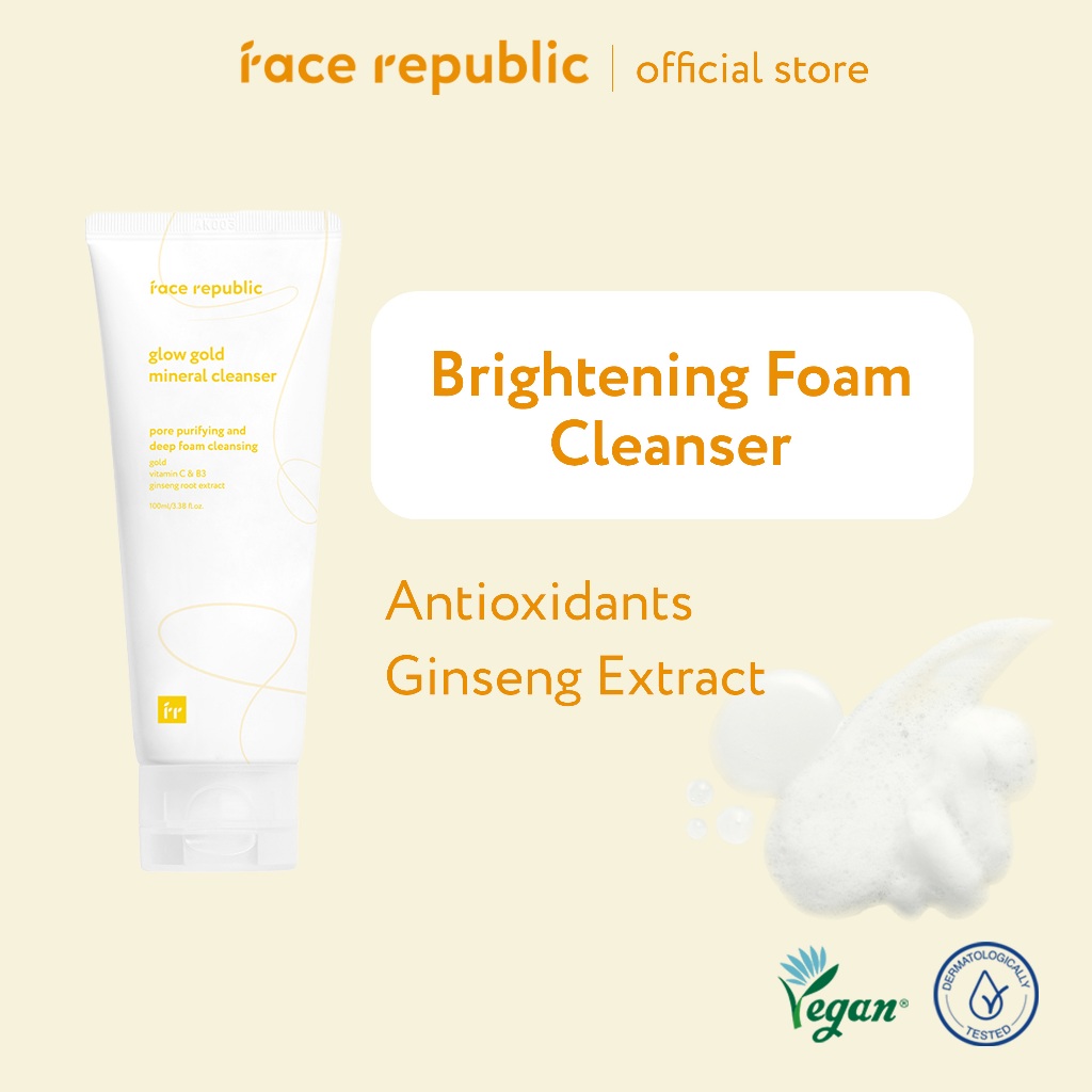 Face Republic Glow Gold Mineral Cleanser 100ml [Dull, Oily Skin ...