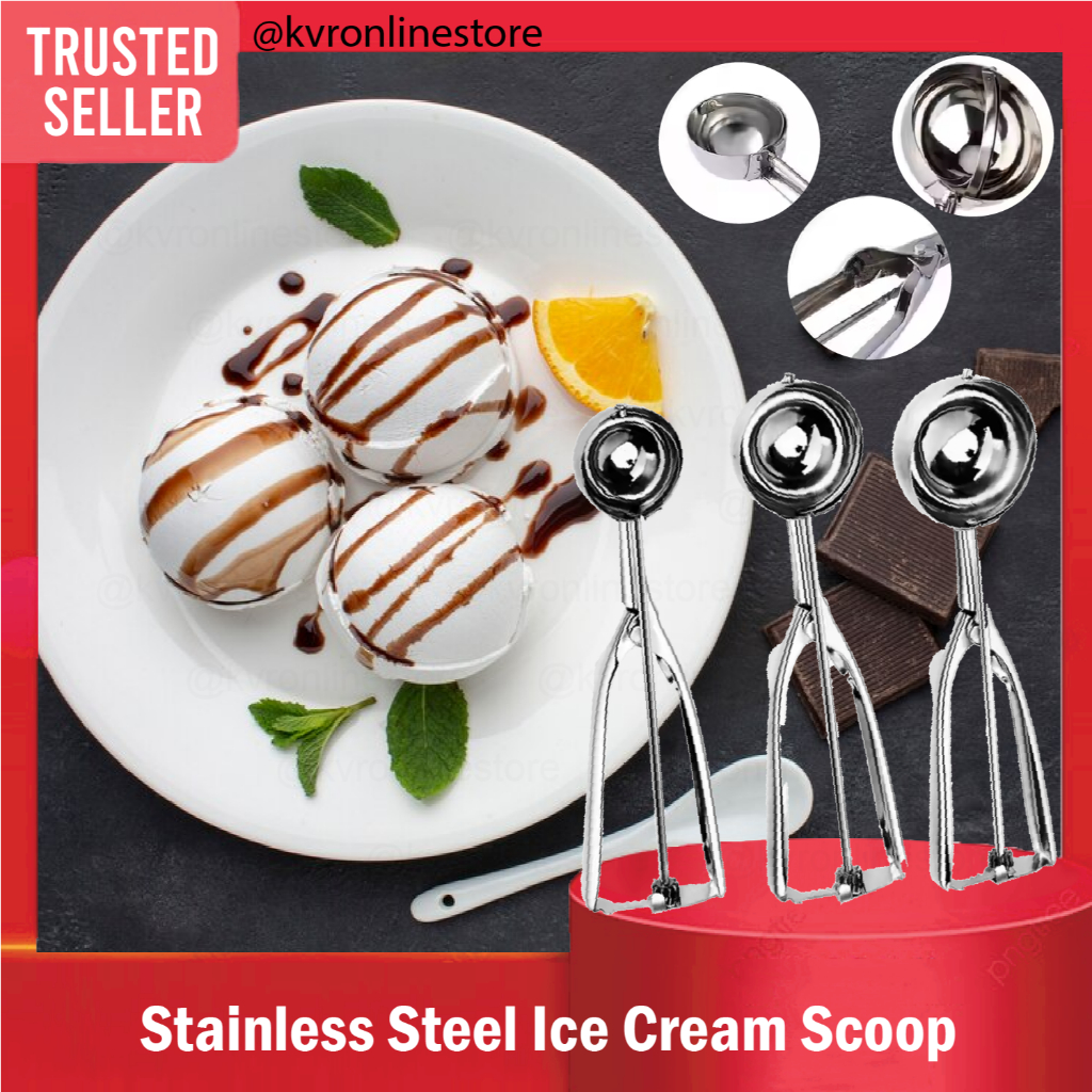 Stainless Steel Ice Cream Scoop Cookie Scoop Round Fruit Baller/Skop ...