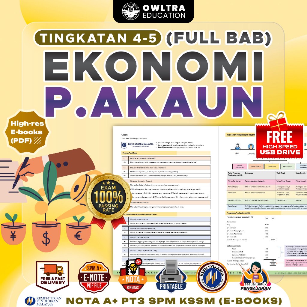 (FREE PENDRIVE) Ekonomi Akaun Nota SPM Tingkatan 4-5 (Full Bab Edition PDF) KSSM Buku Rujukan A+ ...