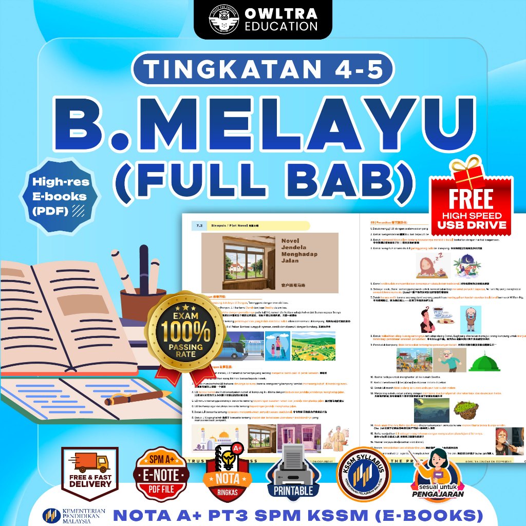 (FREE PENDRIVE) Bahasa Melayu Nota Latihan SPM Tingkatan 4-5 (Full Bab Edition PDF) UASA KSSM ...