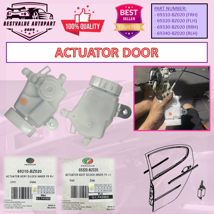 PERODUA VIVA ACTUATOR DOOR INNER LOCK CENTER LOCK GUN POWER LOCKING ...