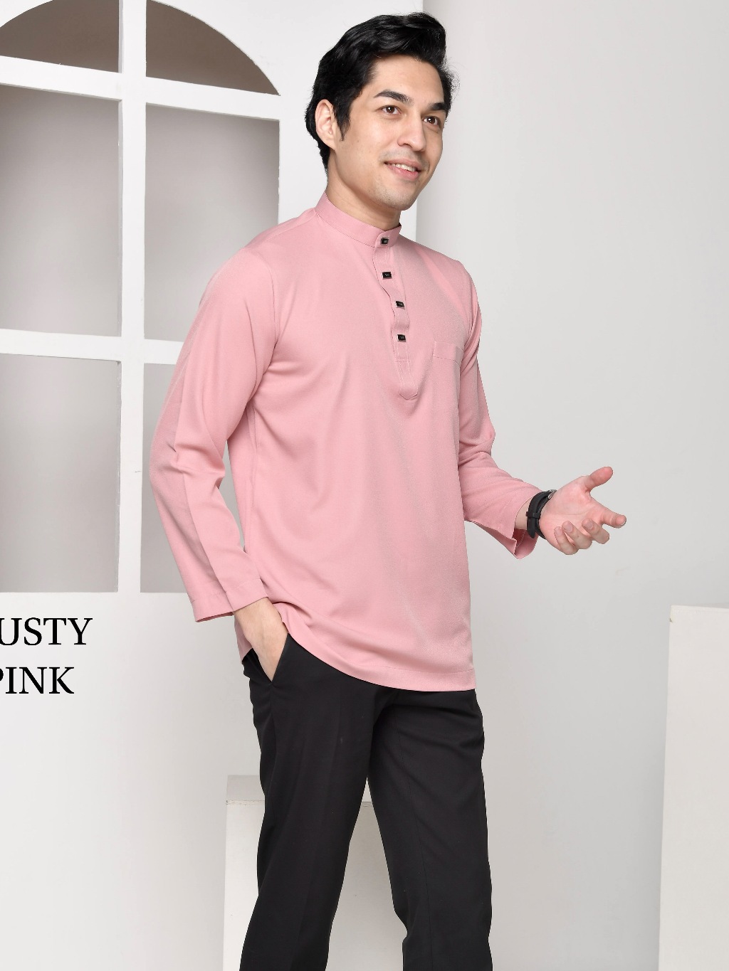 KURTA SLIM FIT BUTANG 4 DEWASA SOFT CREPE 🔥 RAYA 2025 🔥 | Shopee Malaysia