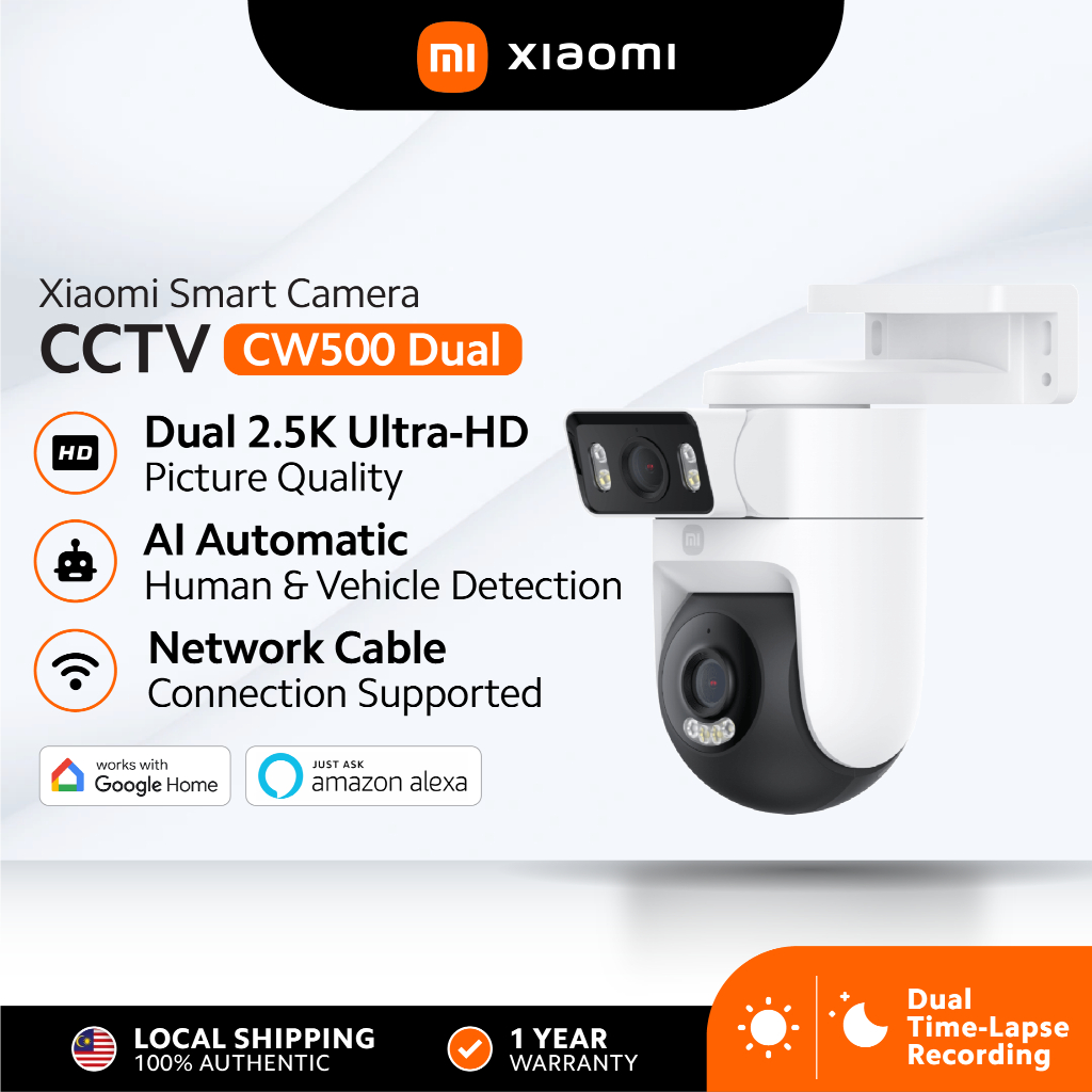 Xiaomi Outdoor Camera CW500 Dual | 2.5K Ultra-HD Quality | AI Human & Vehicle Detection | Alarm ...