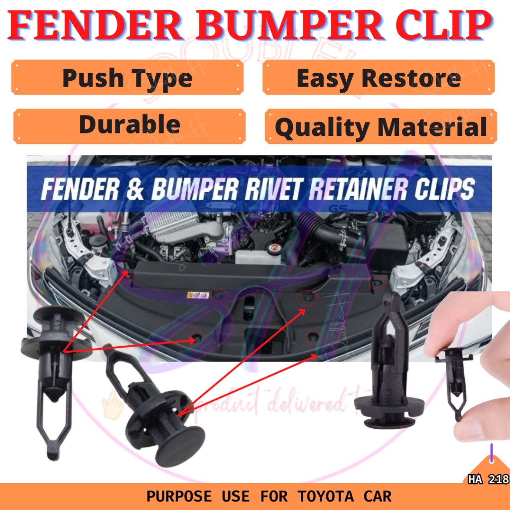 10 PCS HA-218 Car Clip Bumper Toyota Vios Camry Altis Alphard Vellfire ...
